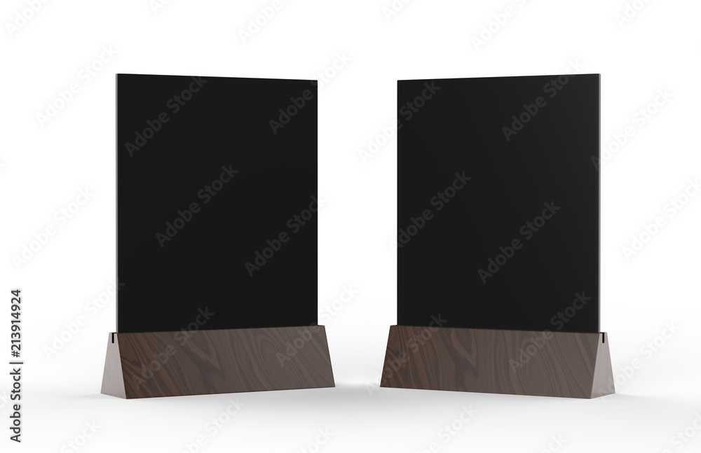 Blank table tent mock up template on isolated white background, Stand ...