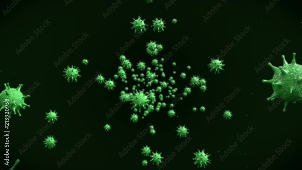 Stockvideon Flight through the cells of a deadly microorganism. 3D ...