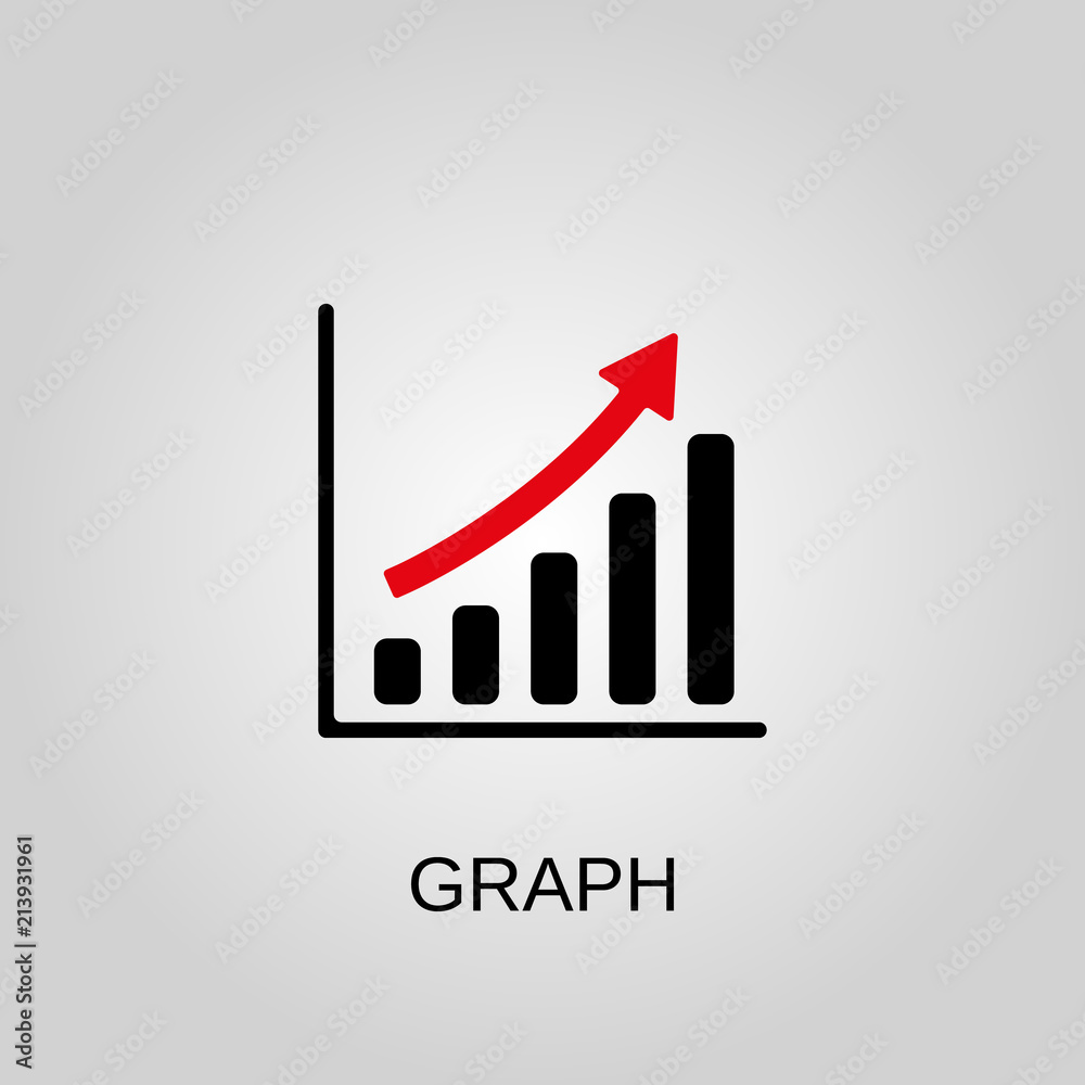 Graph icon. Graph symbol. Flat design. Stock - Vector illustration ...