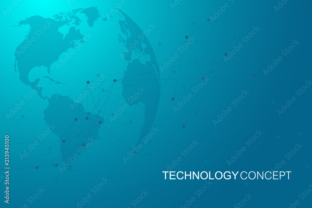 Simple geometric abstract vector illustration. Technology background ...