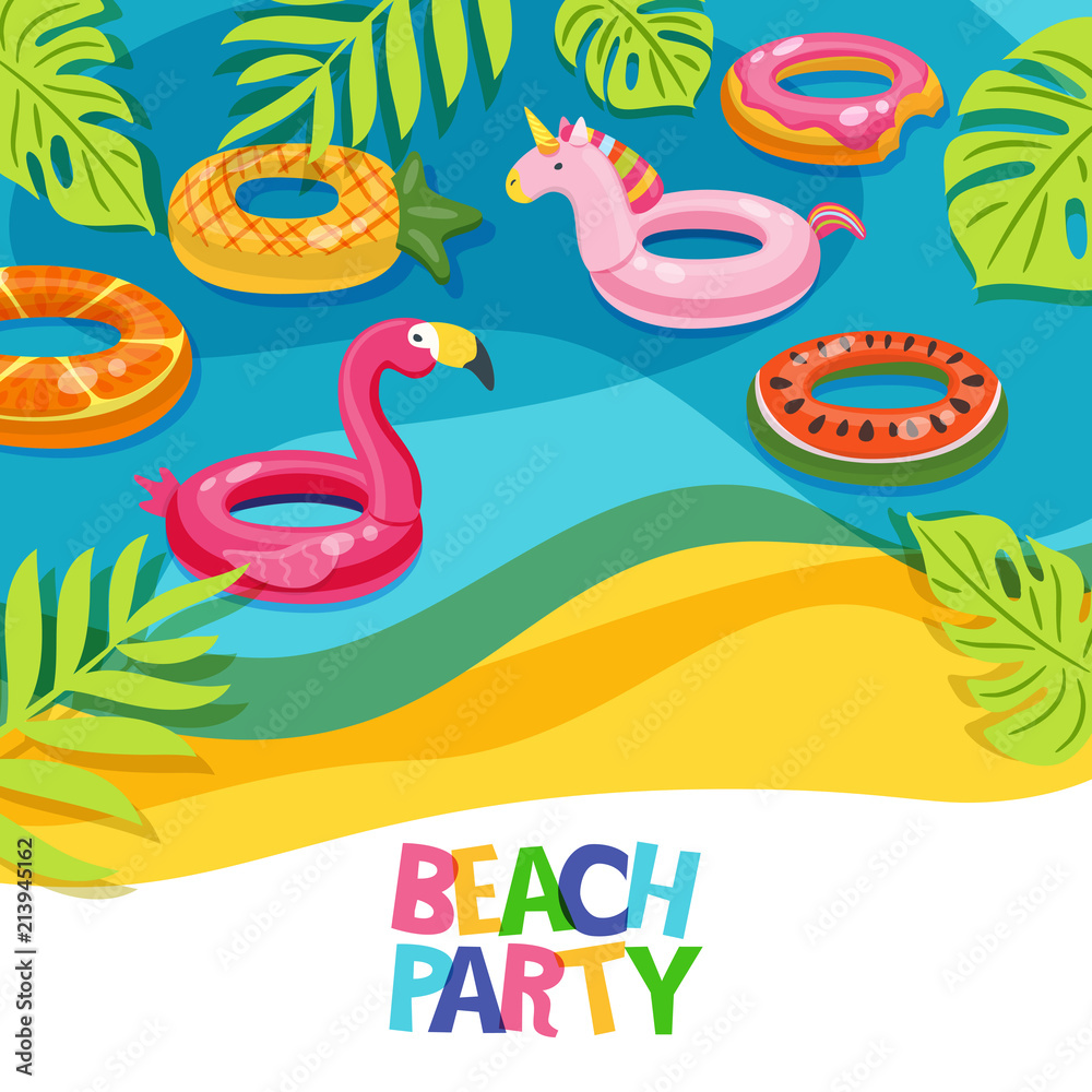 Kids Beach Party Clipart