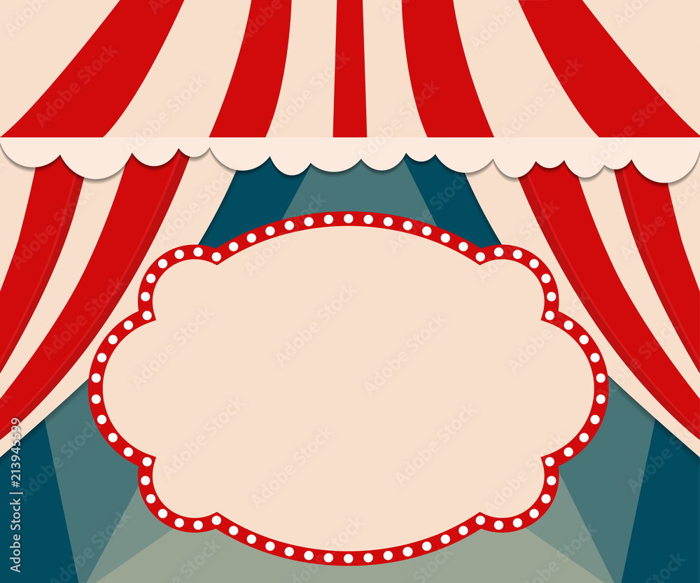 Poster Template with retro circus banner. Design for presentation ...