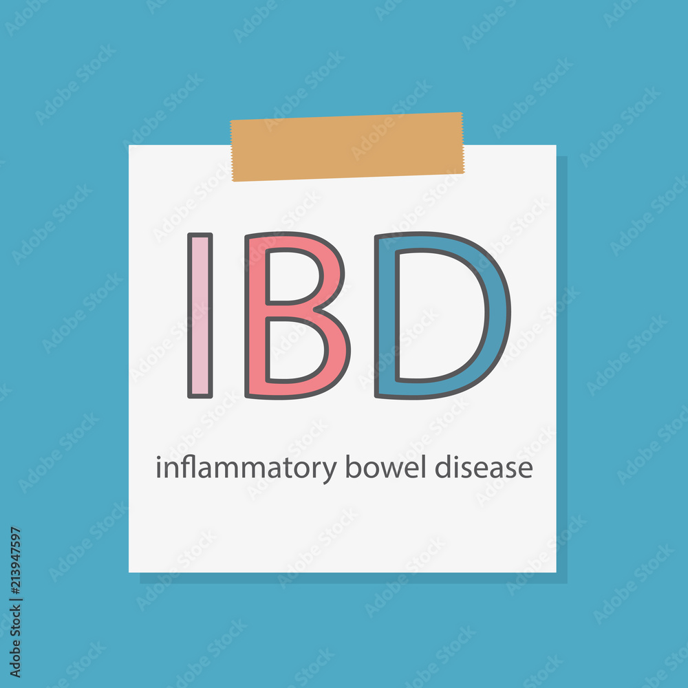 IBD (Inflammatory Bowel Disease) written in a notebook paper- vector ...