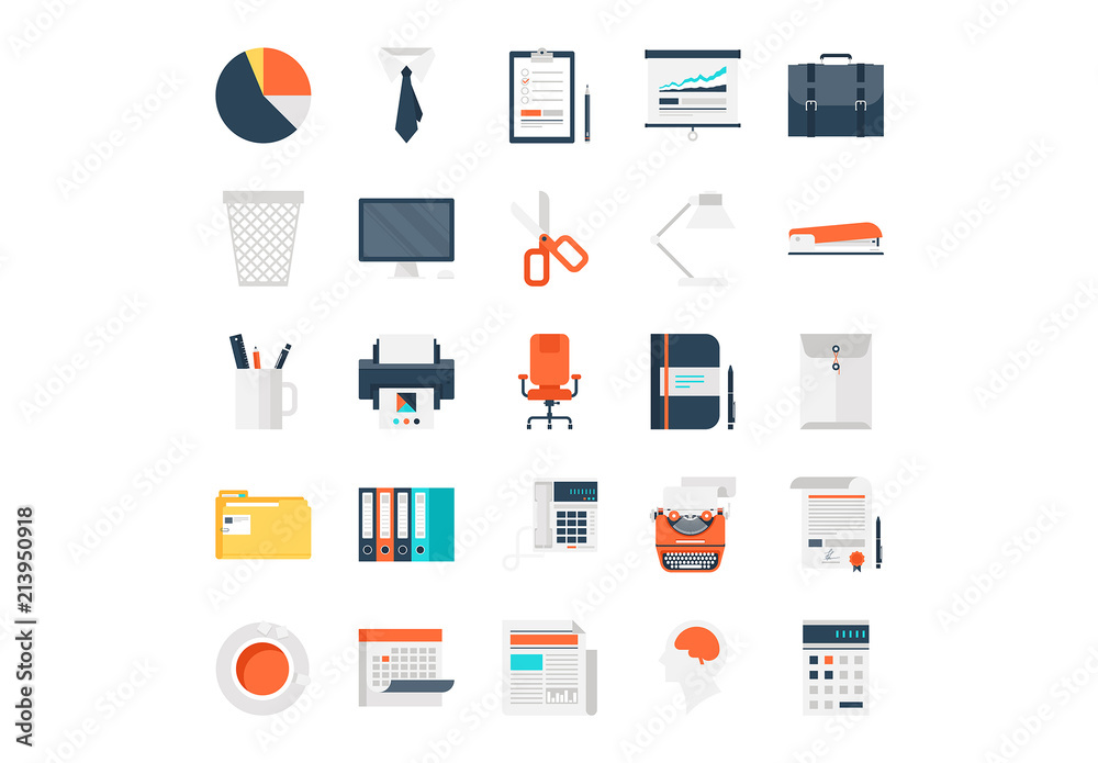 Office Work Icons Stock Template | Adobe Stock