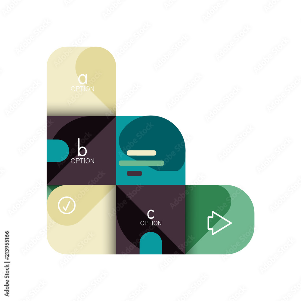 Infographics option and step by step in rounded squares, element of ...