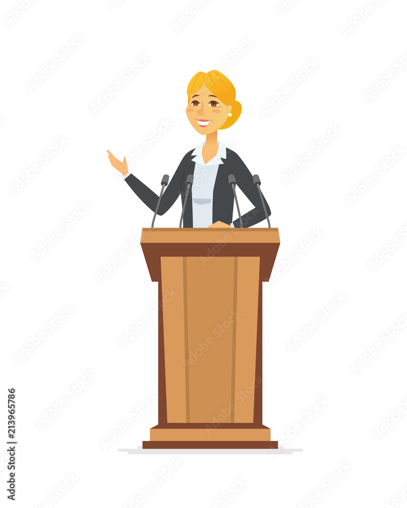 Female politician - cartoon people character isolated illustration ...