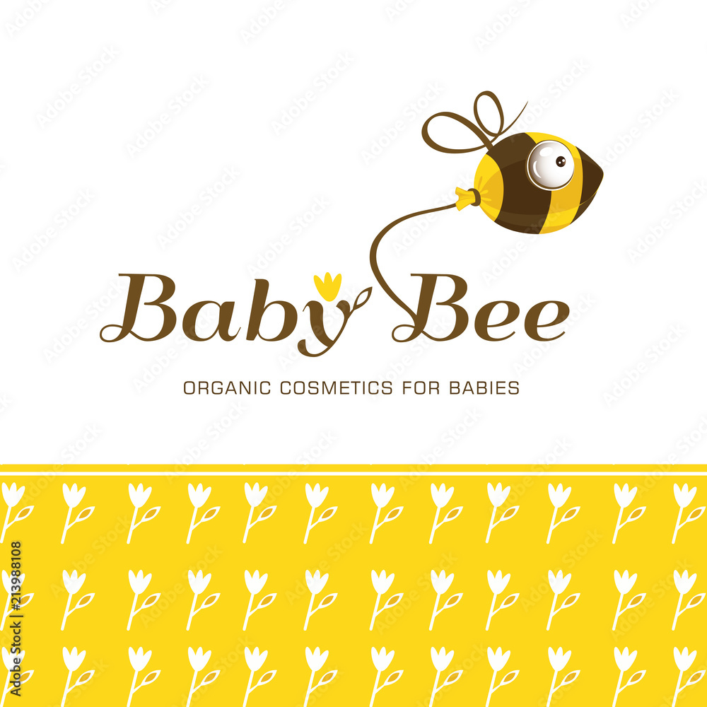 Baby Bee. Bee logo. Organic cosmetics for babies. Stock Vector | Adobe ...