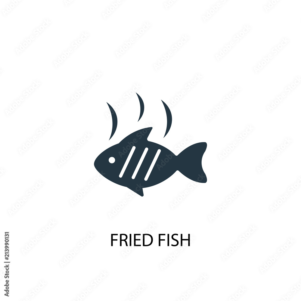 Fried fish creative icon. Simple element illustration Stock Vector ...