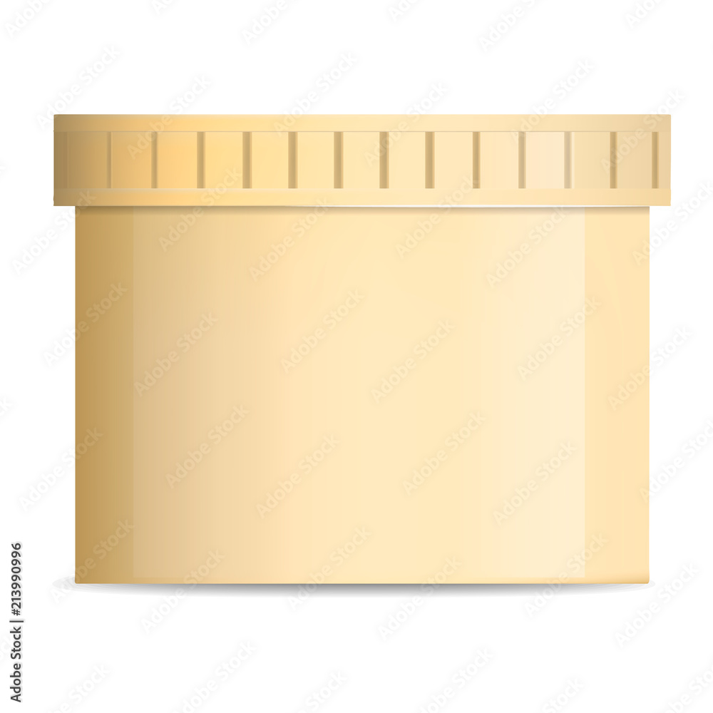 Butter jar mockup. Realistic illustration of butter jar vector mockup ...