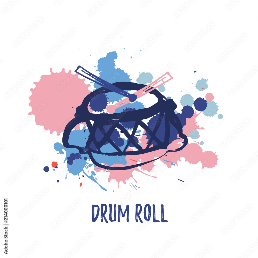 Drum roll grunge poster vector illustration on white background for ...