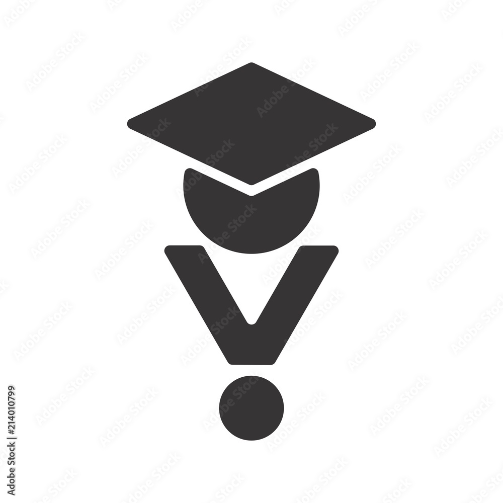 Graduation Hat icon. Education logo. Graduate symbol. Vector Eps 08 ...