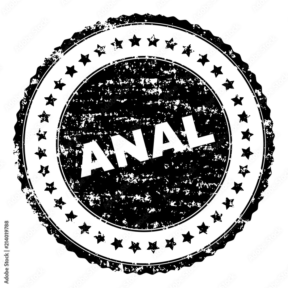 ANAL stamp seal watermark with distress style. Black vector rubber ...