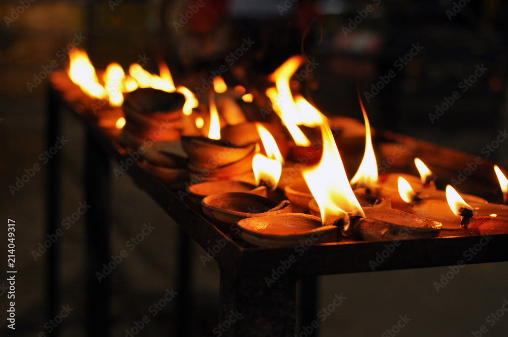 oil lamp, diya, used for lighting. These are used in diwali for ...