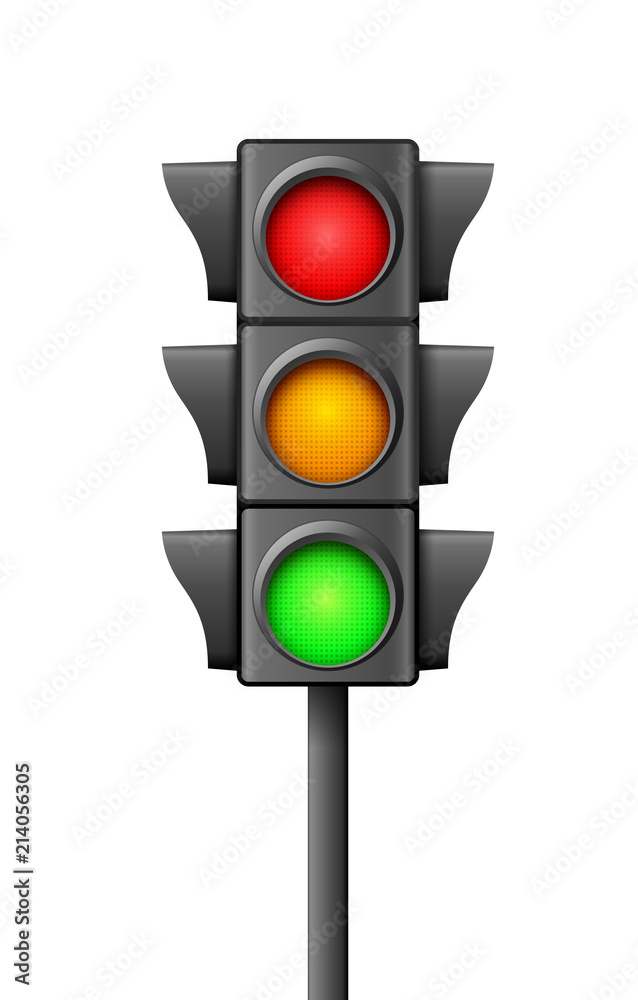 Street traffic light icon lamp. Traffic light direction regulate safety ...