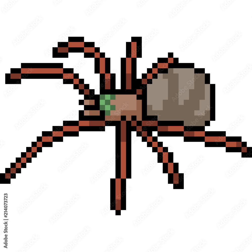 vector pixel art spider Stock Vector | Adobe Stock