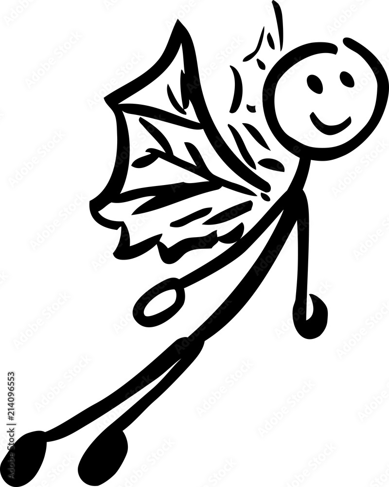 Stickman as fairy by jziprian Stock-Vektorgrafik | Adobe Stock