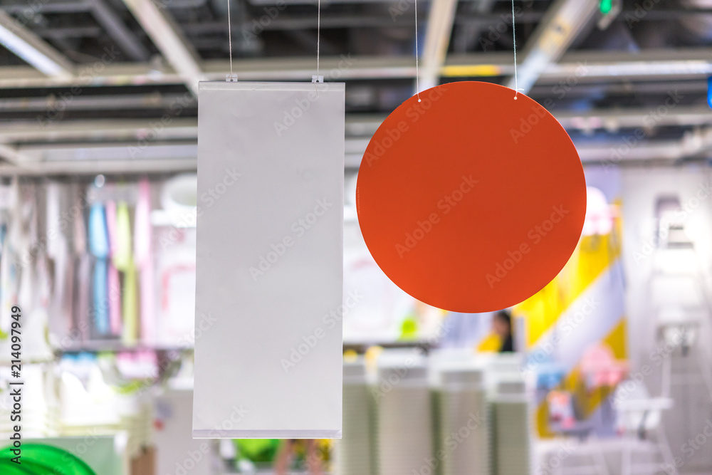 blank banner in supermarket Stock Photo | Adobe Stock