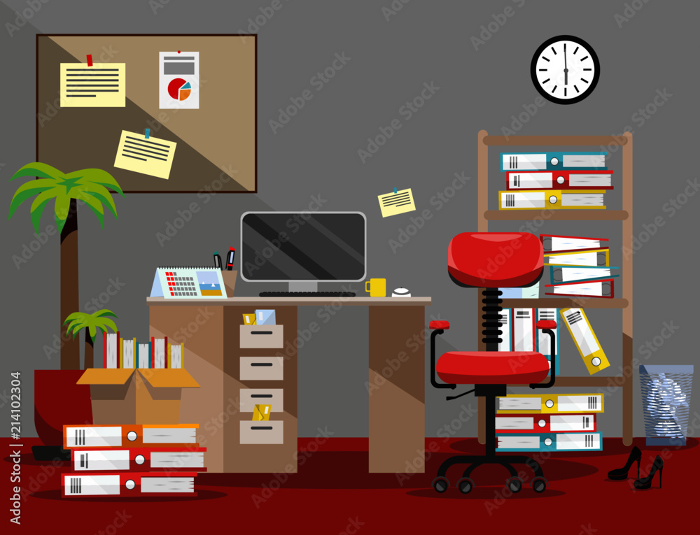 Evening Order on the desktop. Pile of paper documents and file folders ... Evening Order on the desktop. Pile of paper documents and file folders ...