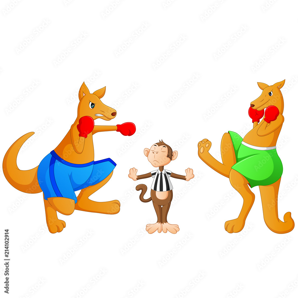 Boxing Kangaroo Cartoon