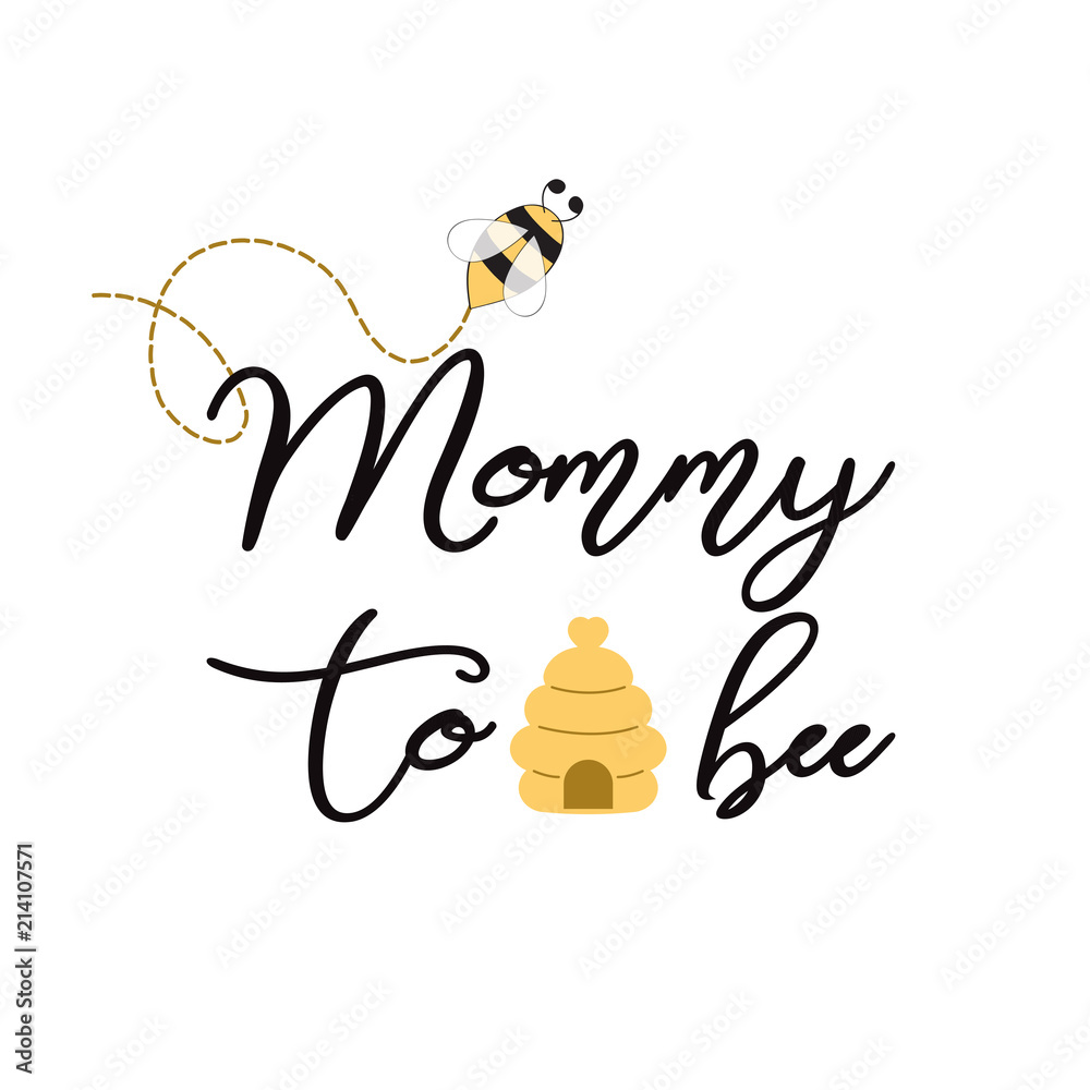 Baby shower invitation template with text Mommy to Bee Cute card design ...