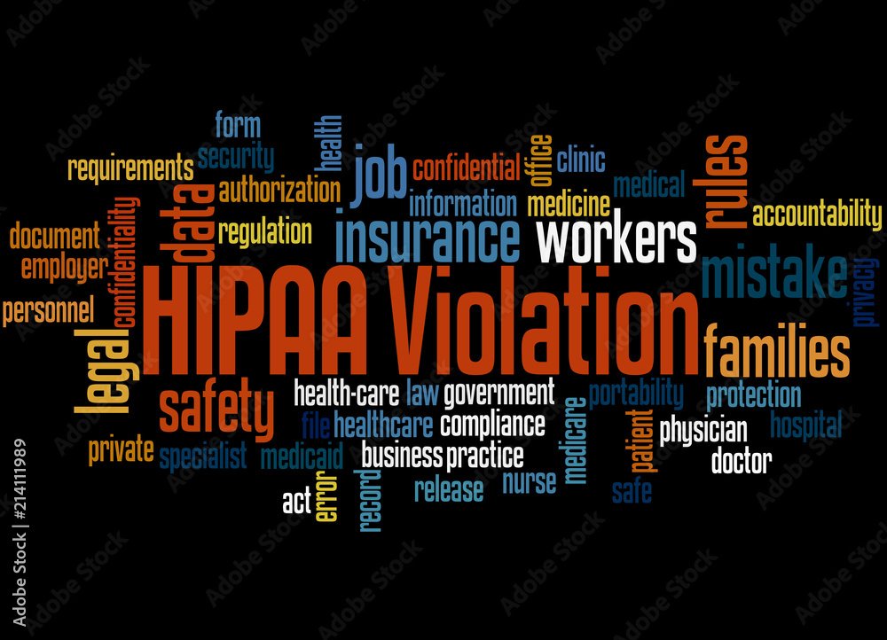 HIPAA violation word cloud concept 3 Stock Illustration | Adobe Stock
