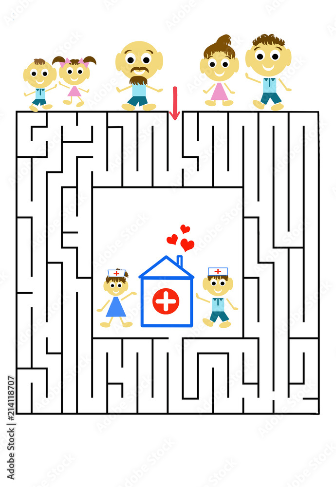 Funny maze game for Preschool Children. Illustration of logical ...
