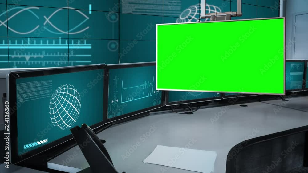 Mission Control 4K Virtual Studio Set News / Green Screen Background ...