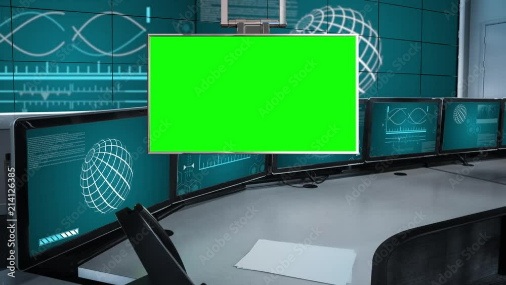 Mission Control 4K Virtual Studio Set News / Green Screen Background ...