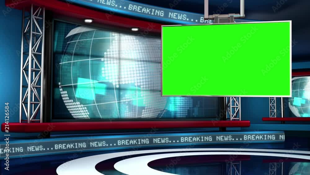 Breaking News Modern Virtual Studio Set Stock Video | Adobe Stock