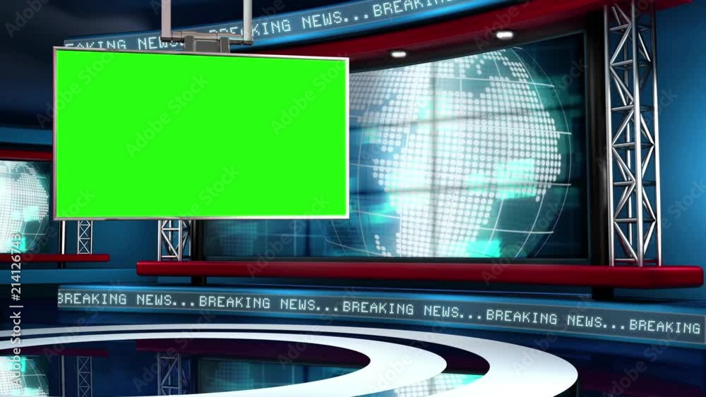 Breaking News Modern Virtual Studio Set Stock Video | Adobe Stock