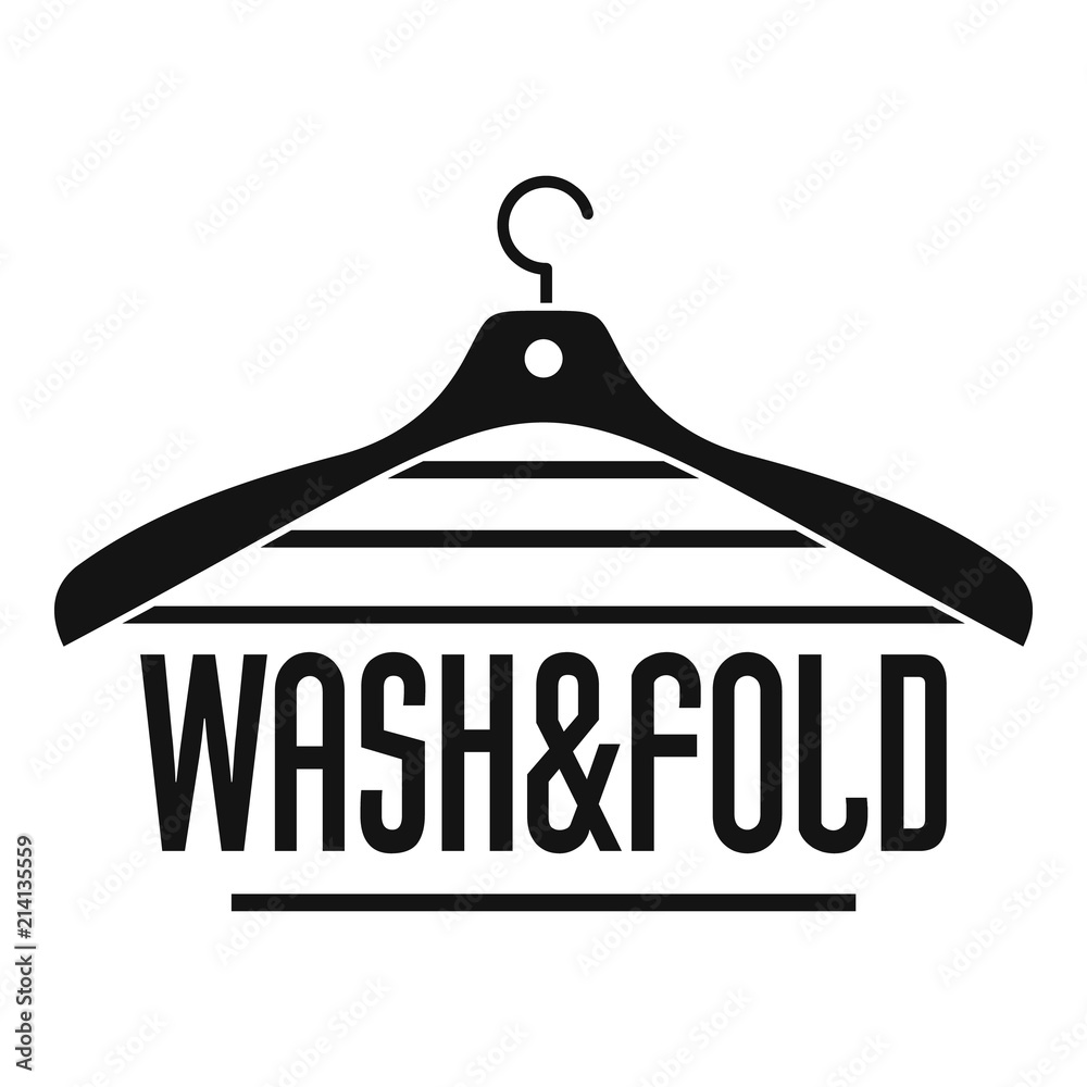 Laundry wash and fold hanger logo. Simple illustration of laundry wash ...