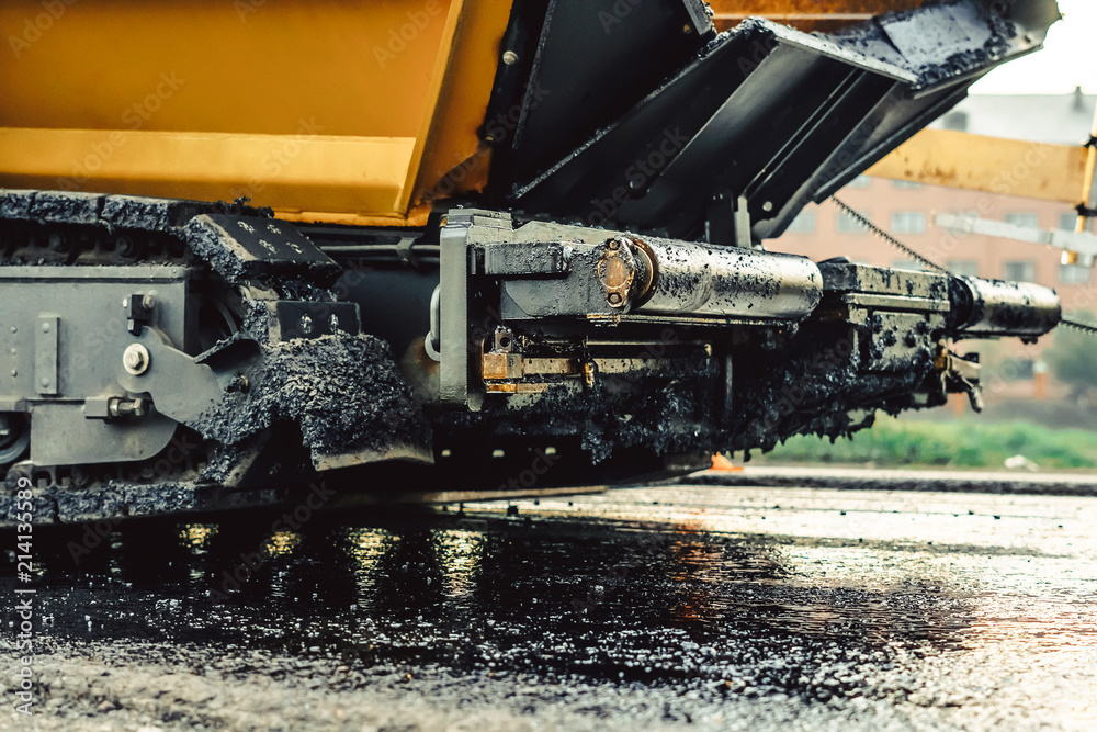 asphalt laying machines Stock Photo | Adobe Stock