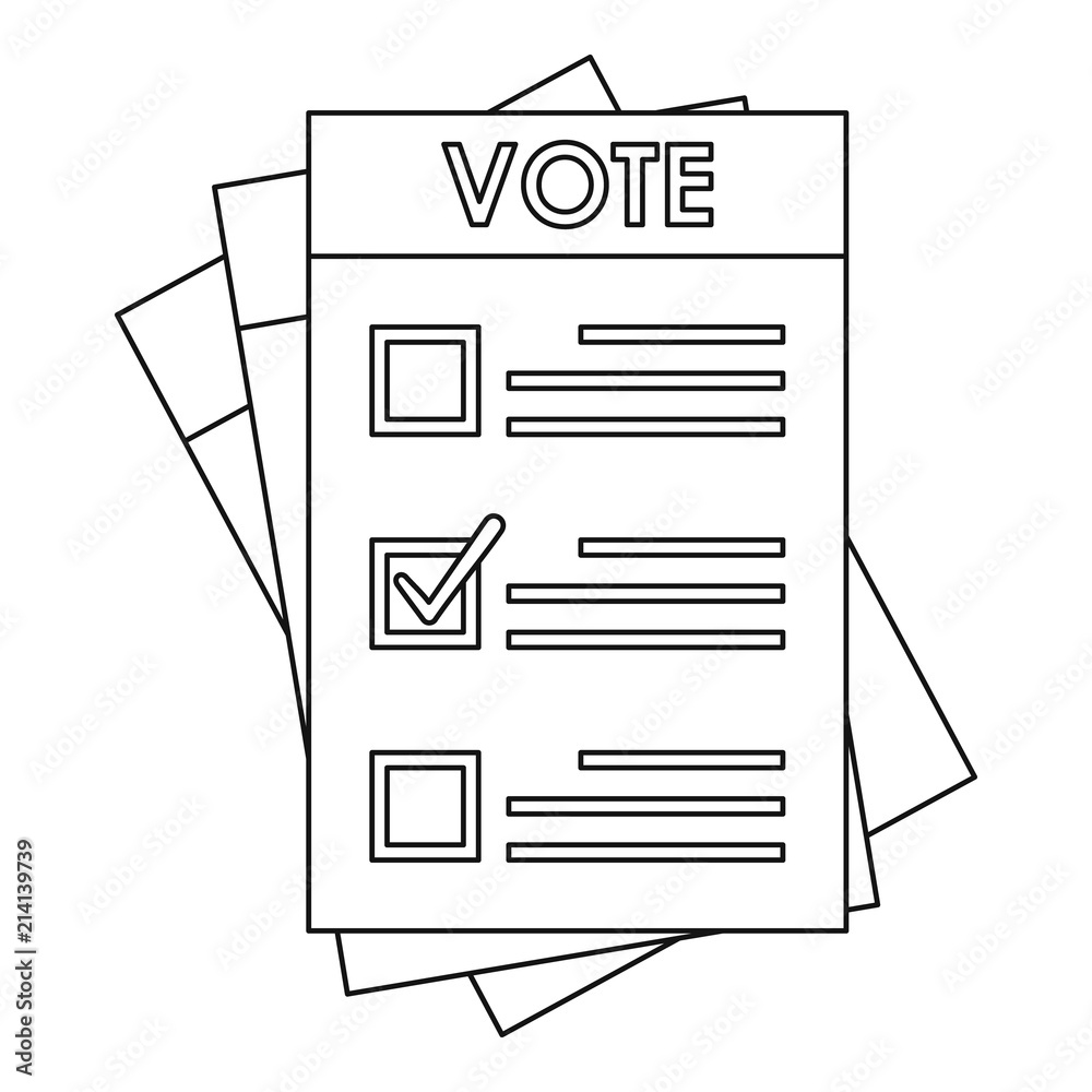 Election paper icon. Outline election paper vector icon for web design ...
