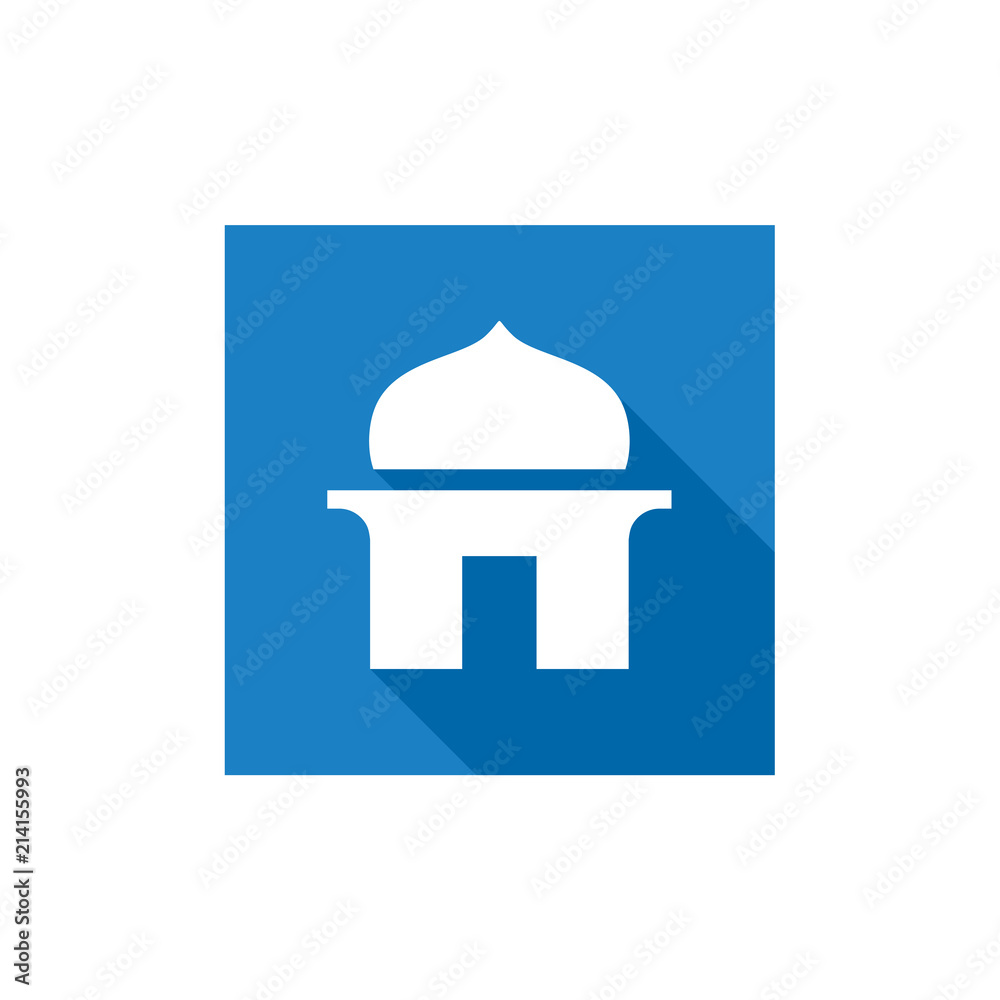 Simple Mosque Icon, Islamic Icon Design, Blue Mosque or Mushola Icon ...