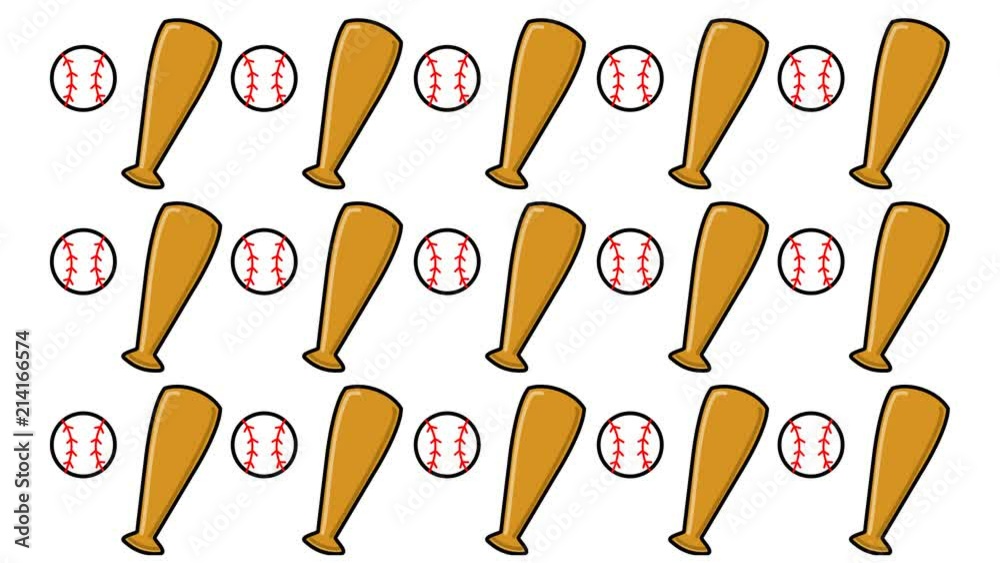 HQ Looped Video Baseball Bats Hitting Baseballs Cartoon Design ...