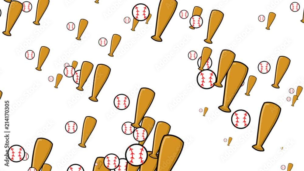 HQ Flying Baseball Bats Hitting Baseballs Cartoon Design Animation ...