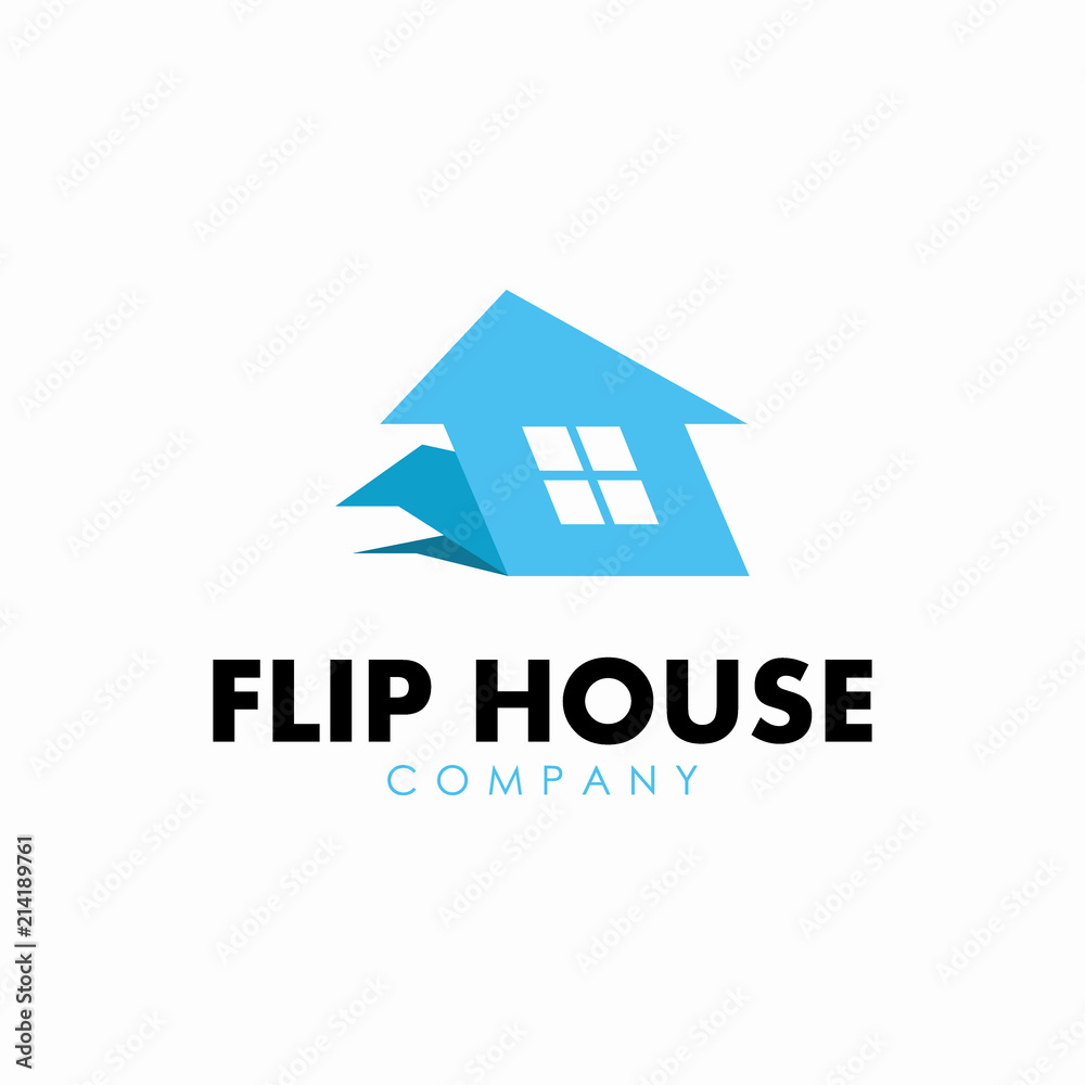 Flip House Logo Design For Real Estate Logo Stock Vector | Adobe Stock