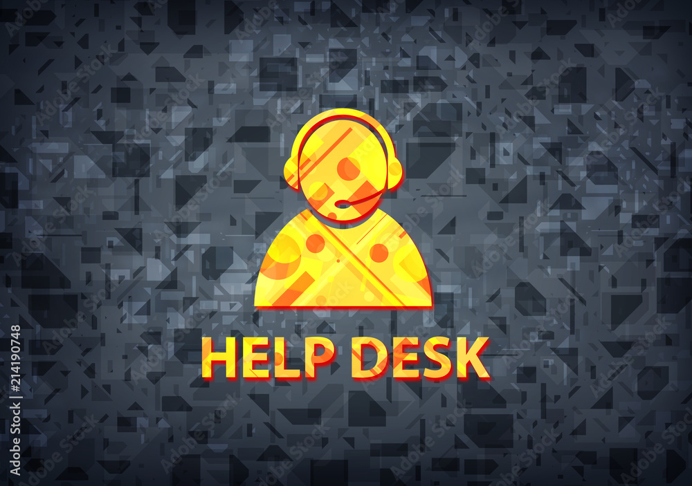Help desk (customer care icon) black background Stock Illustration ...