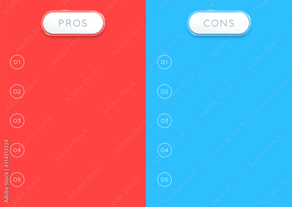 2 Step Pros and Cons List Infographic Vertical Stock Vector | Adobe Stock