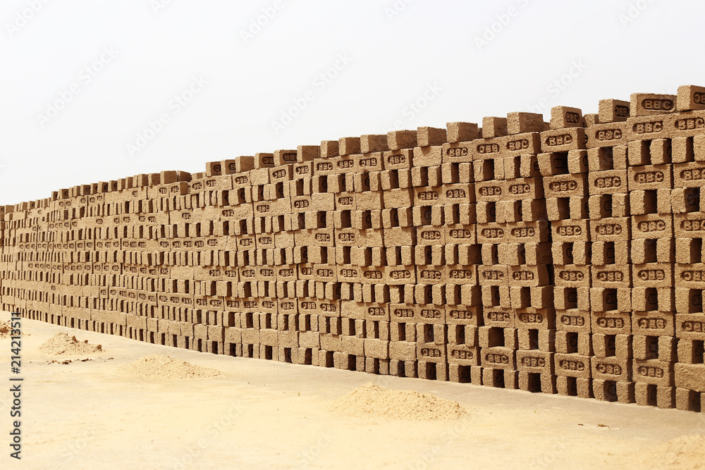 Brick Manufacturing factory located in rural India. Stock Photo | Adobe ...