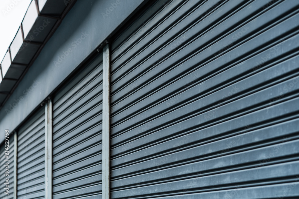 Abstract striped pattern of roller shutter door Stock Photo | Adobe Stock