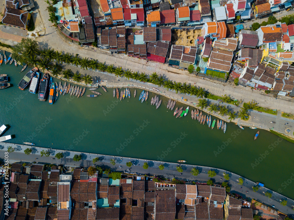 Hoi An, Vietnam : Panorama Aerial view of Hoi An ancient town, UNESCO ...