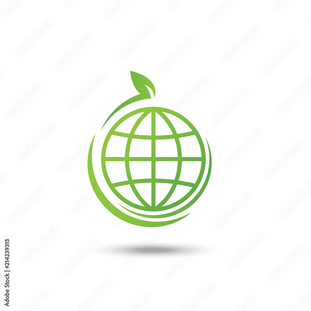 World Eco Friendly Icon Green and Logo, vector illustration Stock ...