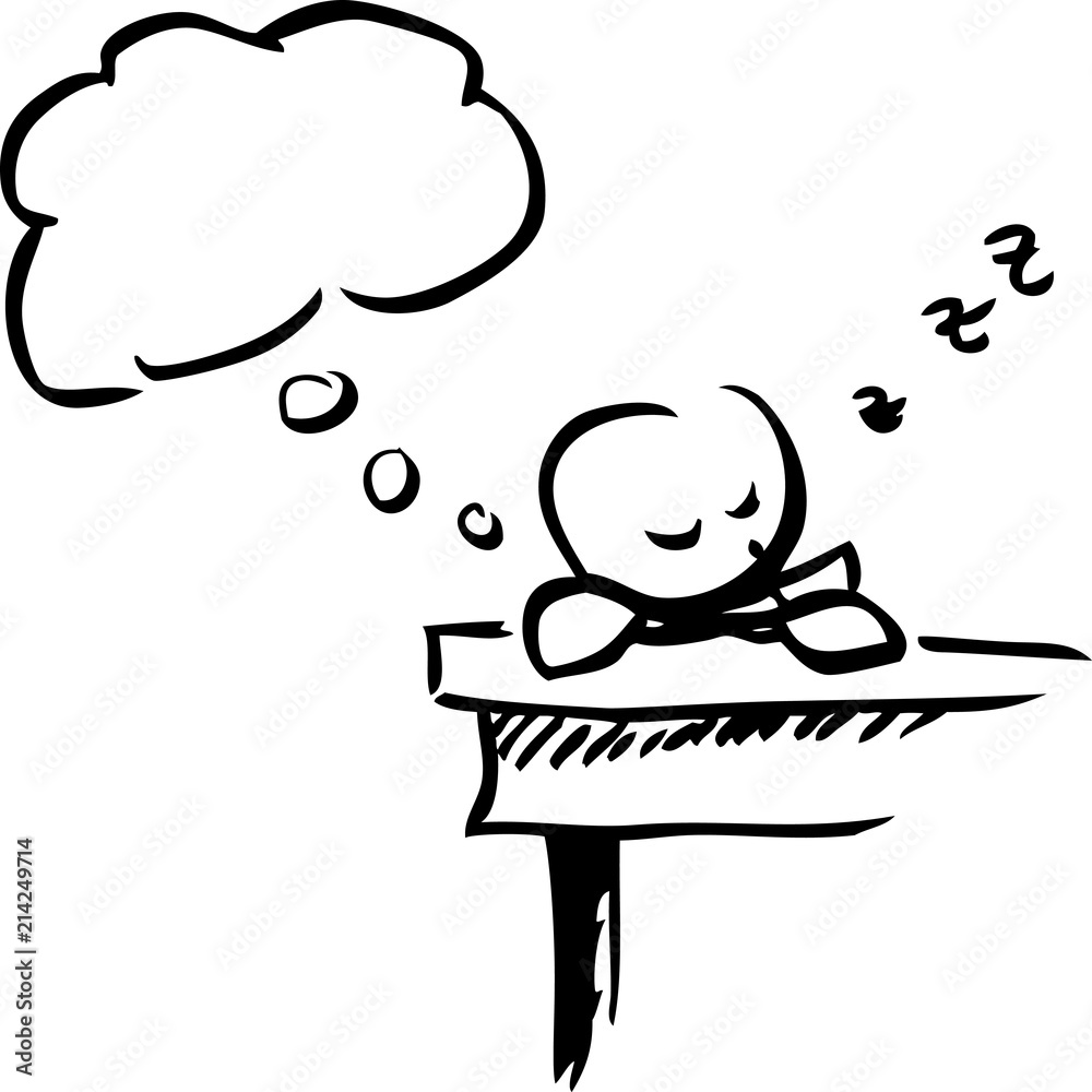 Stickman sleeping on a desk by jziprian Stock Vector | Adobe Stock
