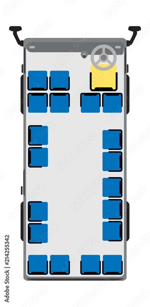 Mini Passenger bus seat map Stock Vector | Adobe Stock