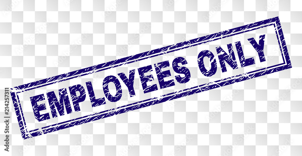 EMPLOYEES ONLY stamp seal print with rubber print style and double ...
