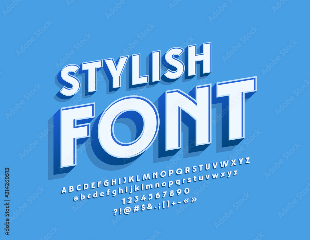 Vector stylish Font. Minimalistic modern Alphabet Letters, Numbers and ...