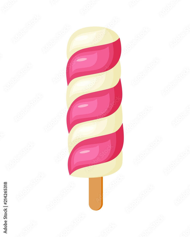 Colorful twister ice cream with stick vector illustration isol Stock Adobe Stock