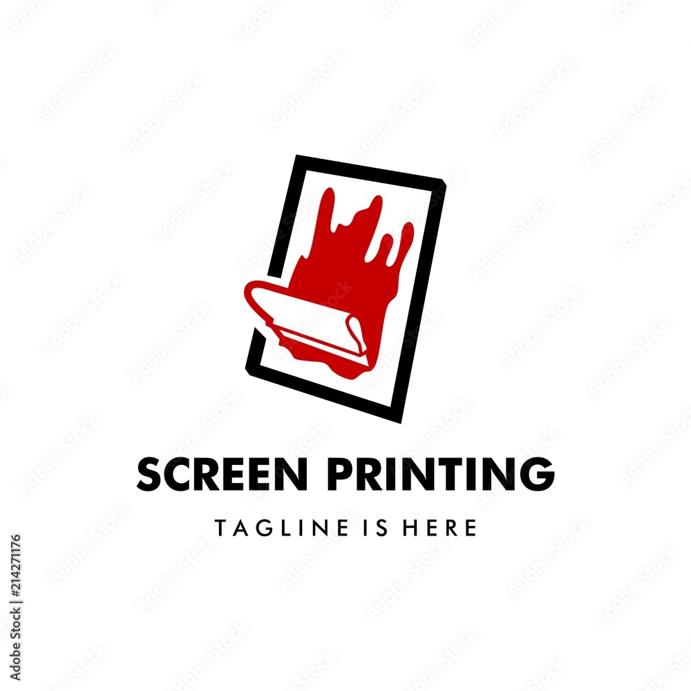 silk screen printing vector logo template Stock Vector | Adobe Stock