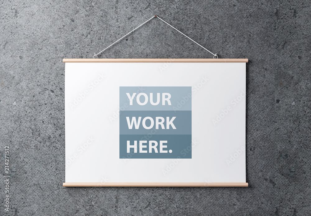 Horizontal Roll Up Poster Mockup Stock Template | Adobe Stock